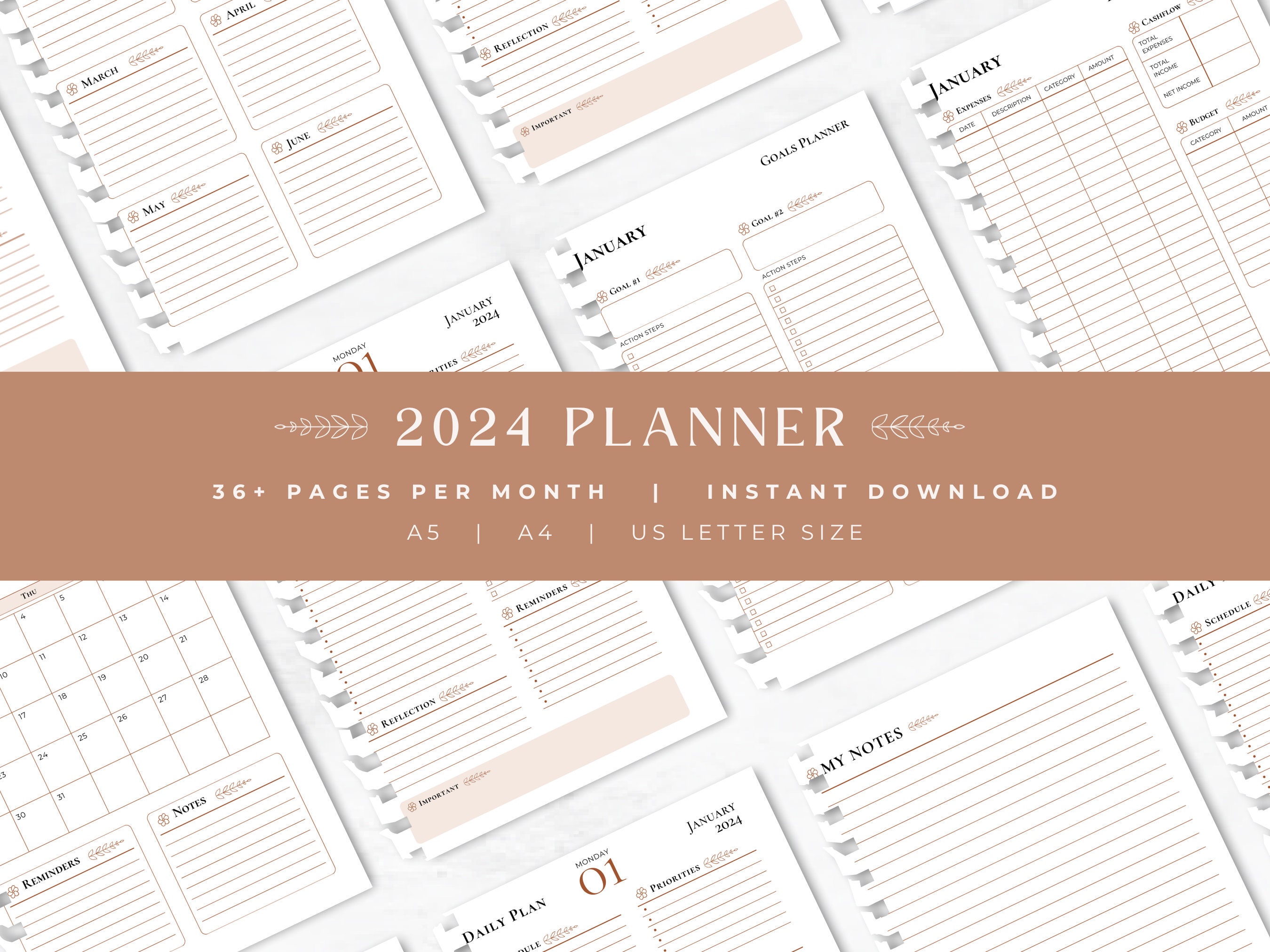 2024 Canva Planner 2024 Digital Planner Editable Canva Planner Template ...