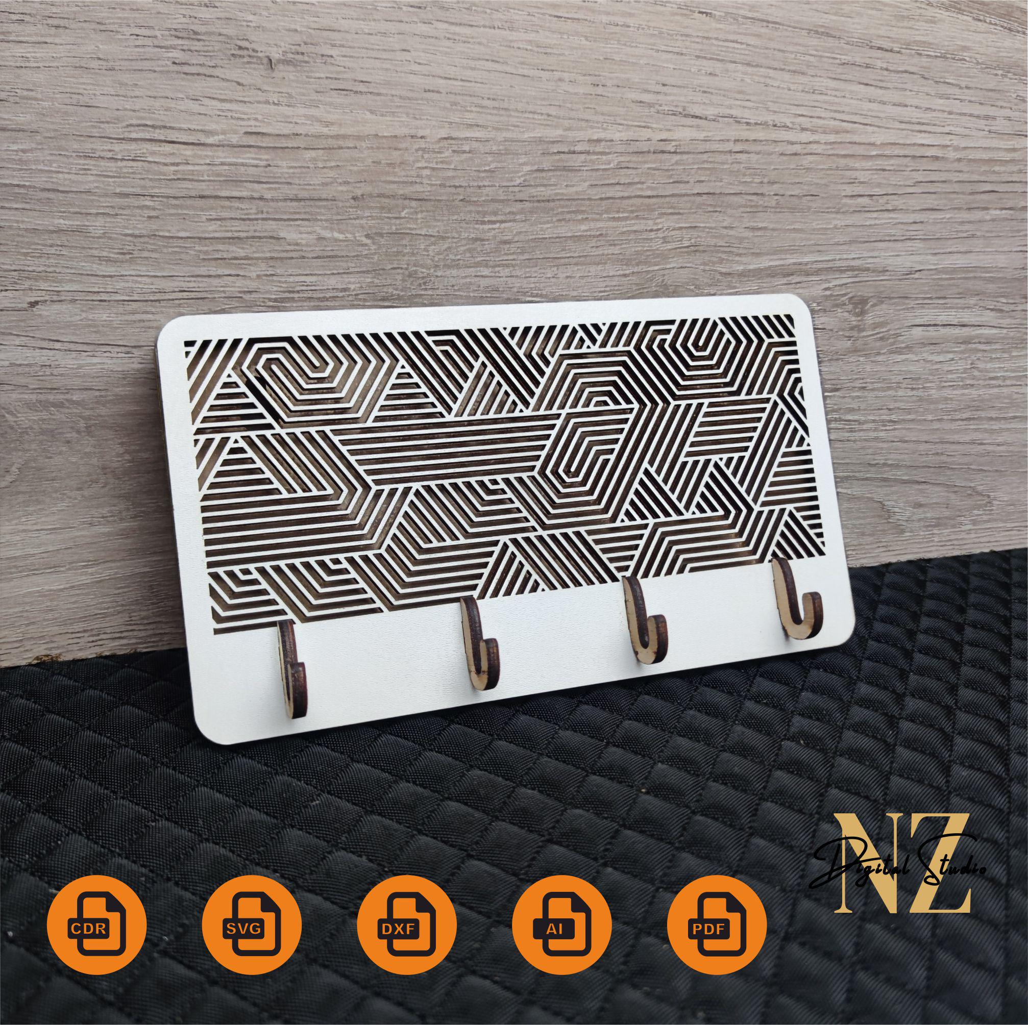 Laser Cut Wall Key Holder Digital Files - Etsy