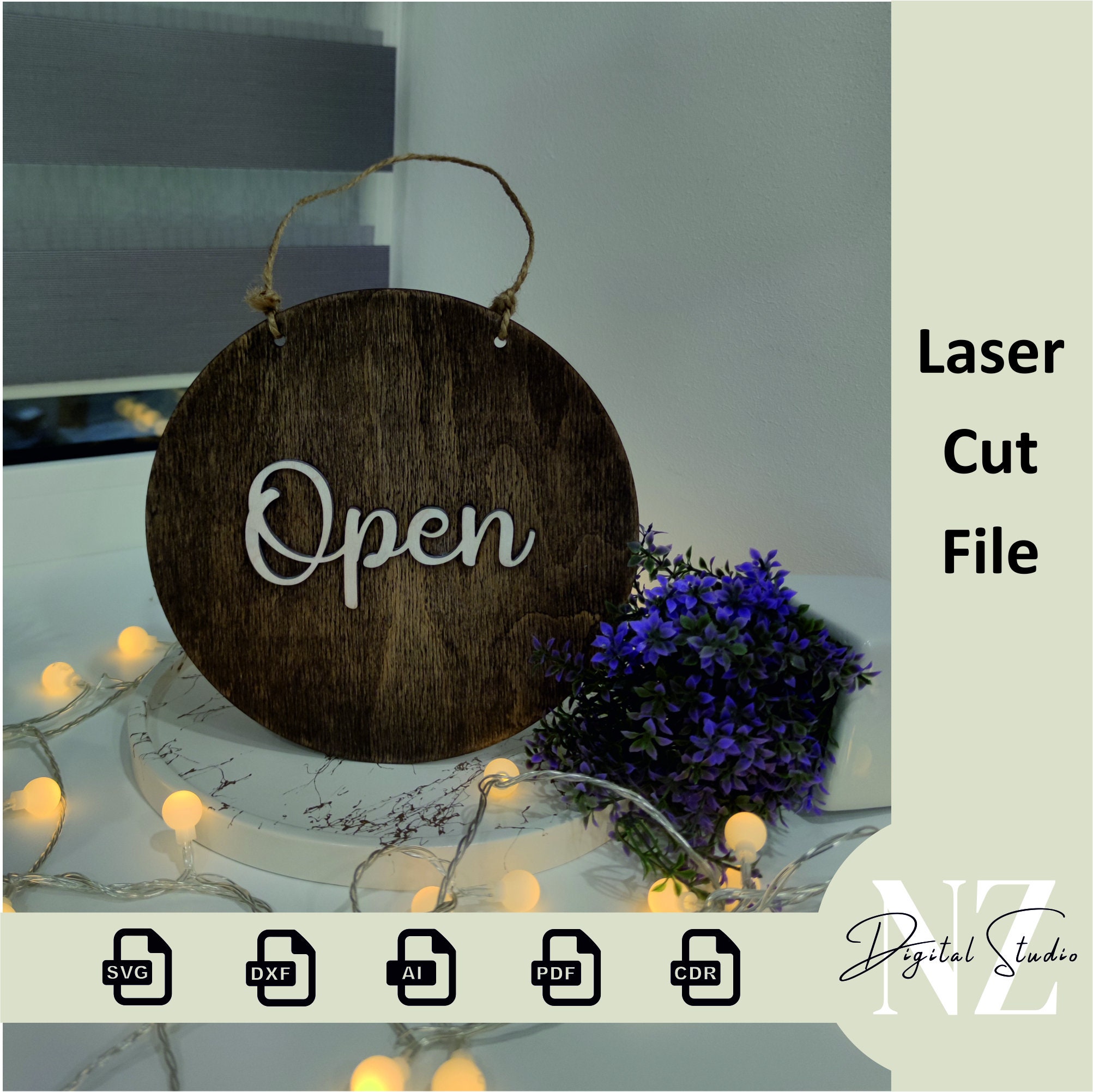 Digital File Laser Cut, SVG, DXF Open Closed Sign for Business - Etsy