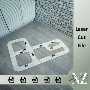 Vector File Auto Track Wooden Road Track Wood Game Wooden Toys Laser ...