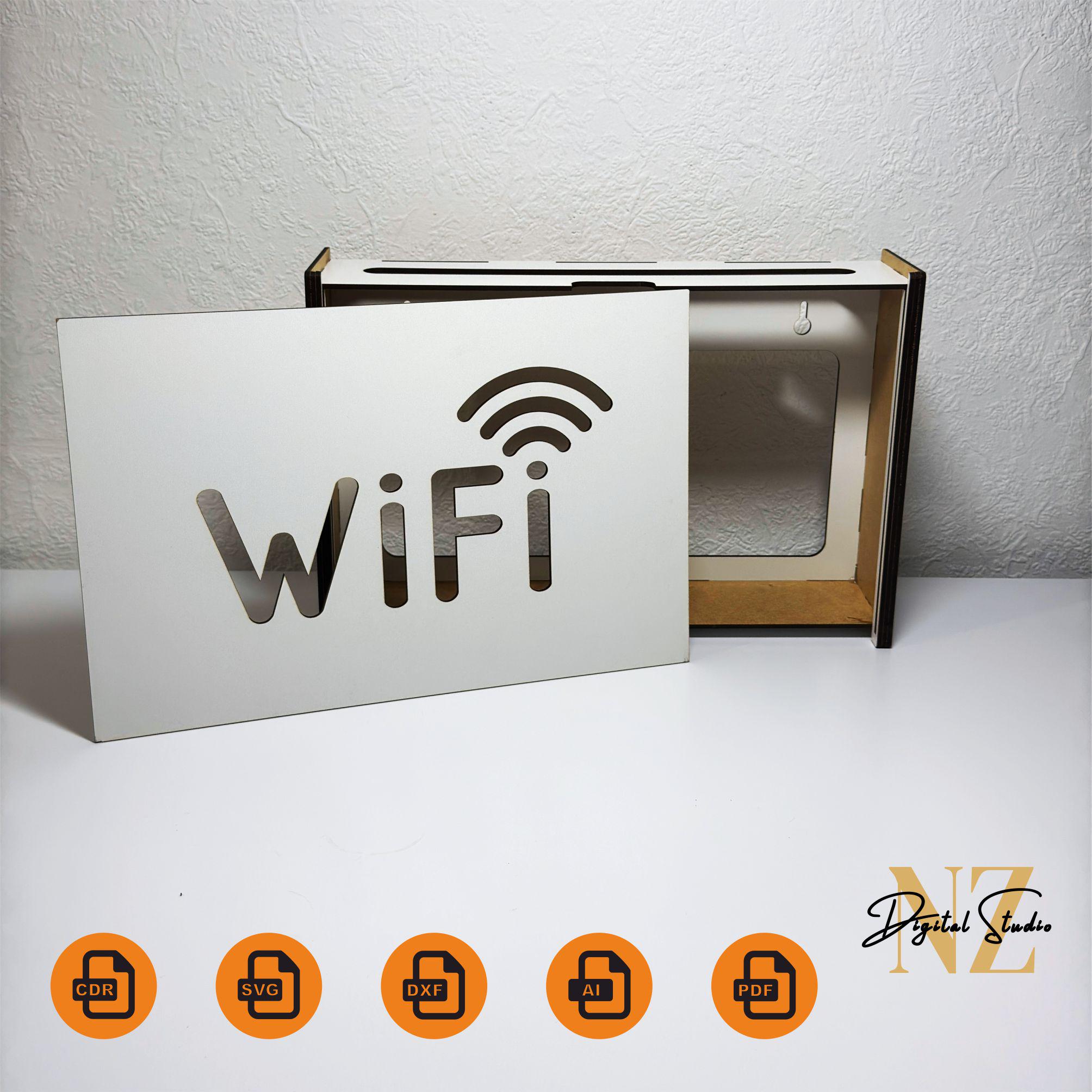 Digital File Wifi Router Storage Box Dxf, Cdr, Svg, Wood Shelf Wall ...