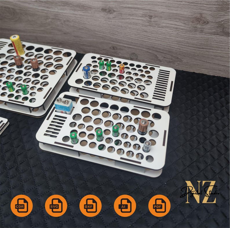 Digital File Set Battery Holder Laser Cut File Cdr Dxf Svg Eps Ai - Etsy