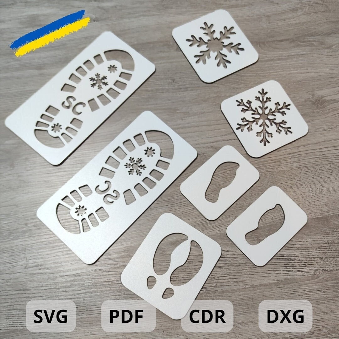 Santa Footprint, Santa Footprint Stencil , Santa Footsteps, Laser Cut ...