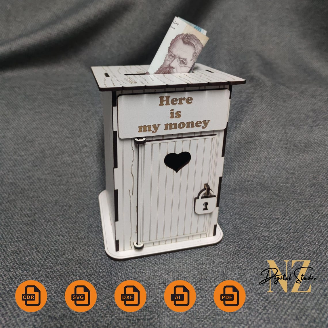 Piggy Bank Toilet Vector Files for Wood Laser Cutting DXF CDR AI - Etsy