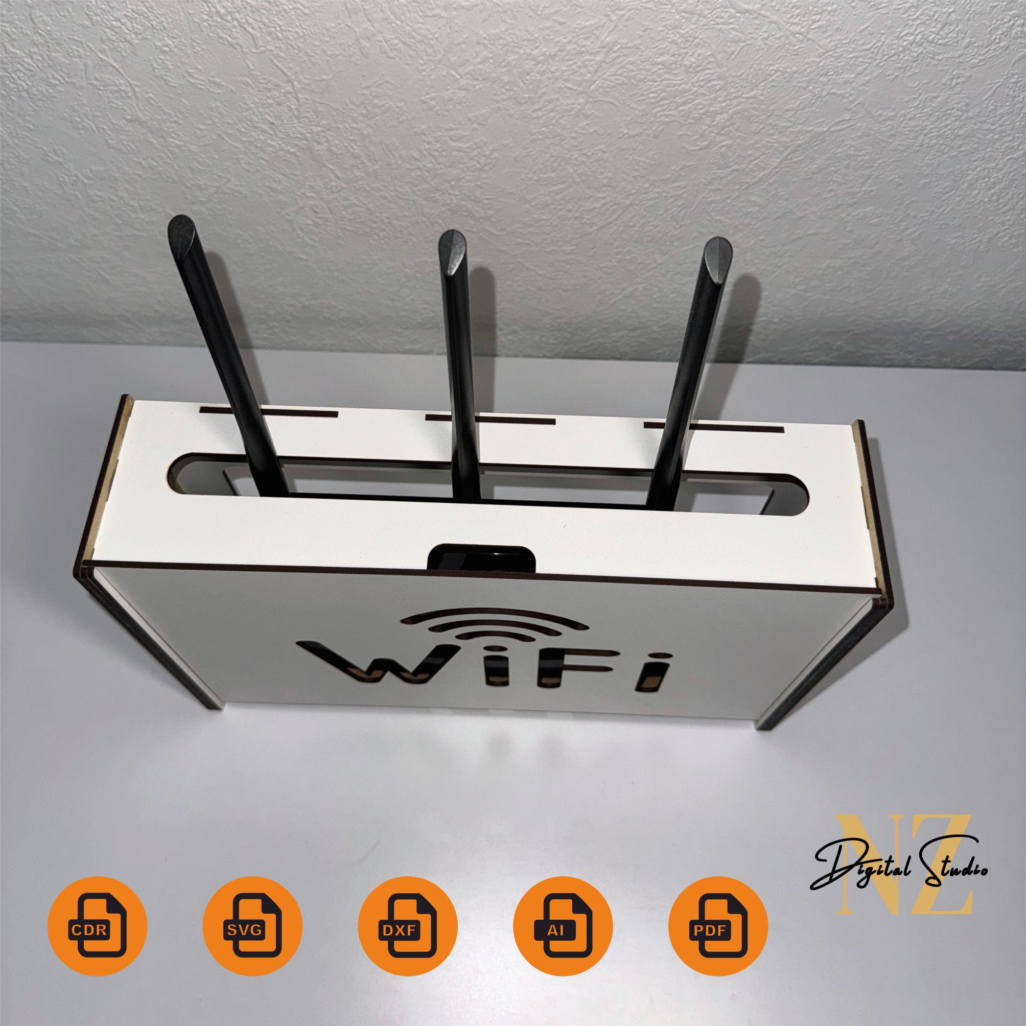 Digital File Wifi Router Storage Box Dxf, Cdr, Svg, Wood Shelf Wall ...