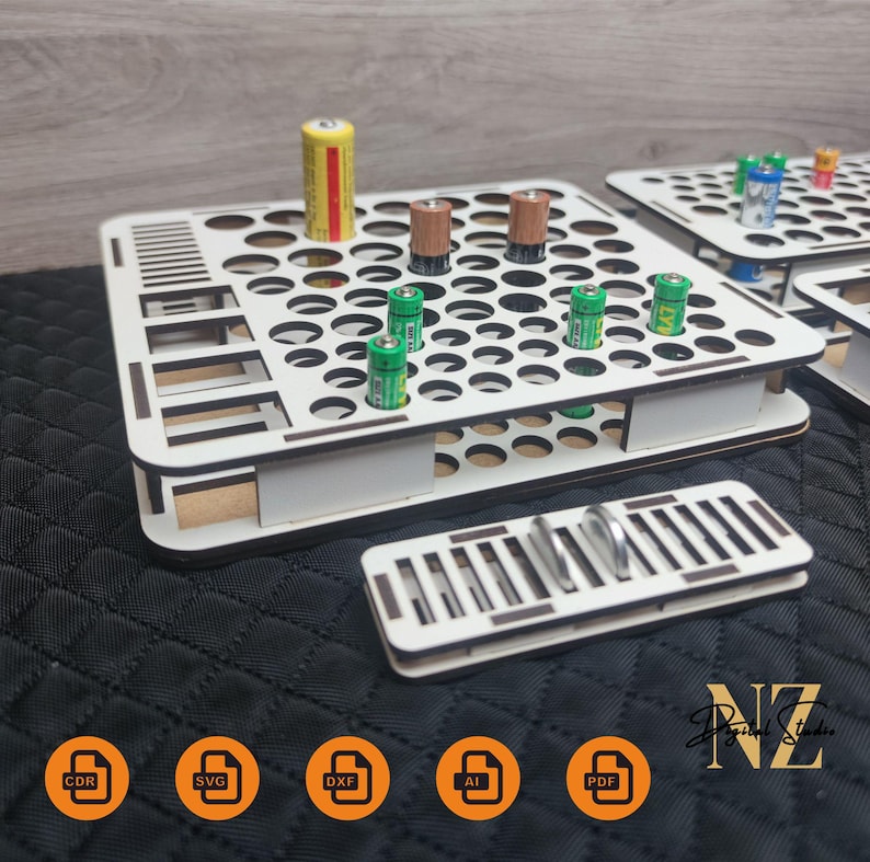 Digital File Set Battery Holder Laser Cut File Cdr Dxf Svg Eps Ai - Etsy