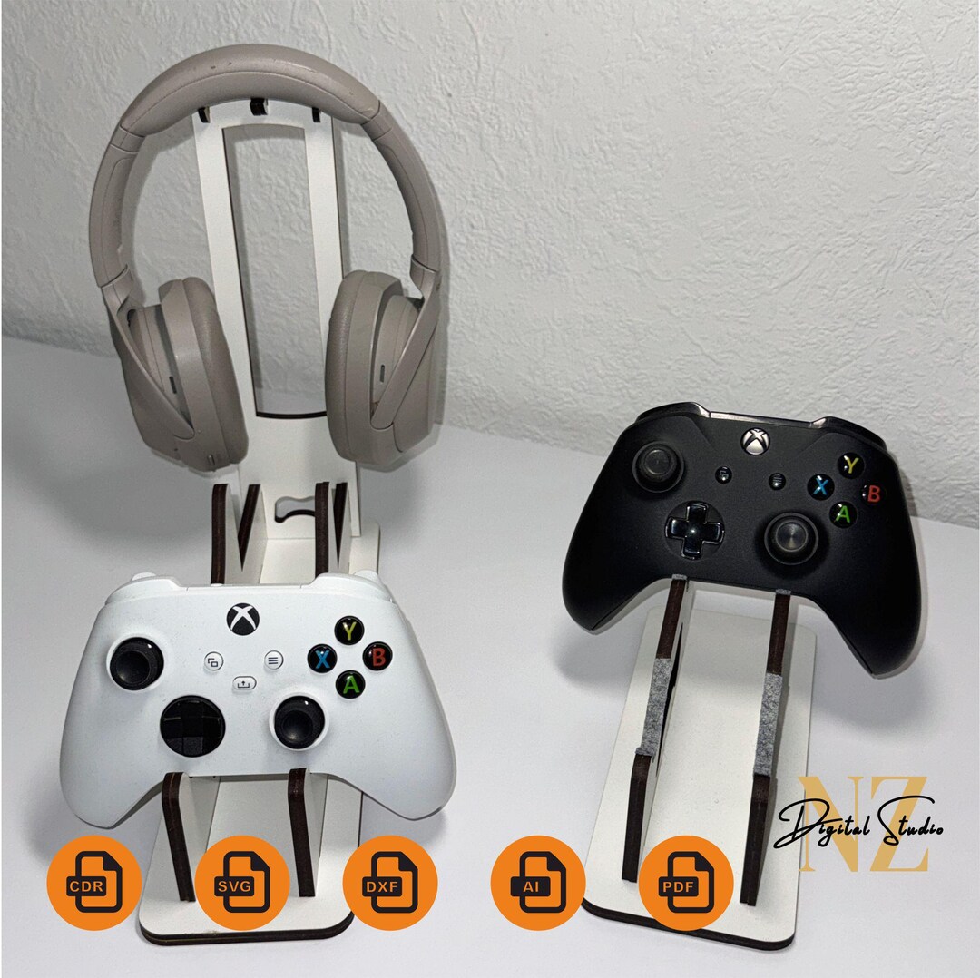 Digital File Laser Cutting Controller Stand & Headphone Holder Svg Dxf ...