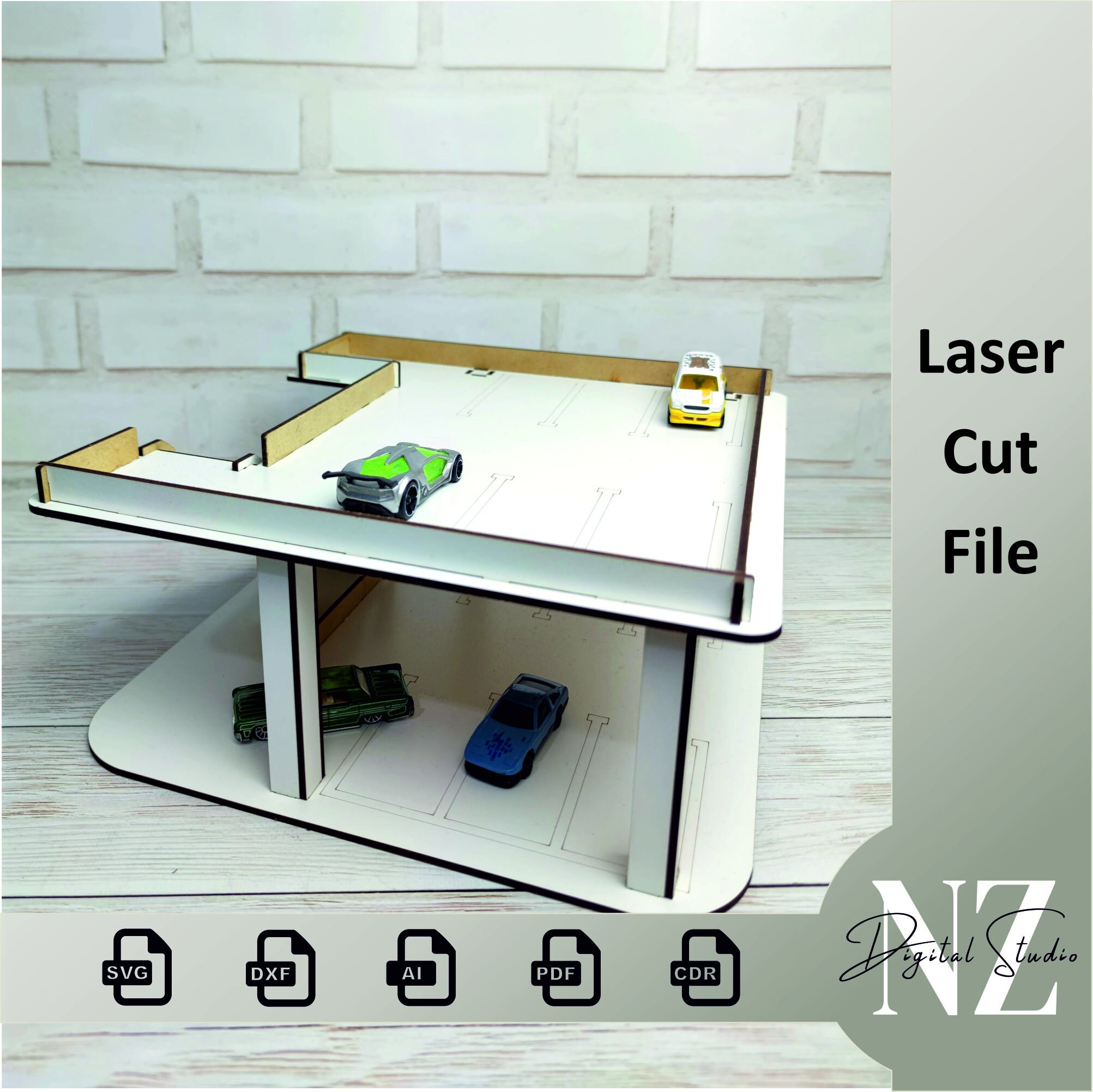 Digital File Toy Parking Model Dxf Files for Laser Cut Files Plywood ...