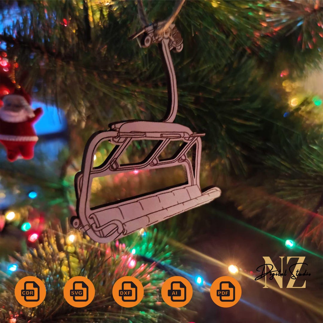 Digital File Ski Lift Ornament SVG Laser Cutting, Skiing Chair Lift - Etsy