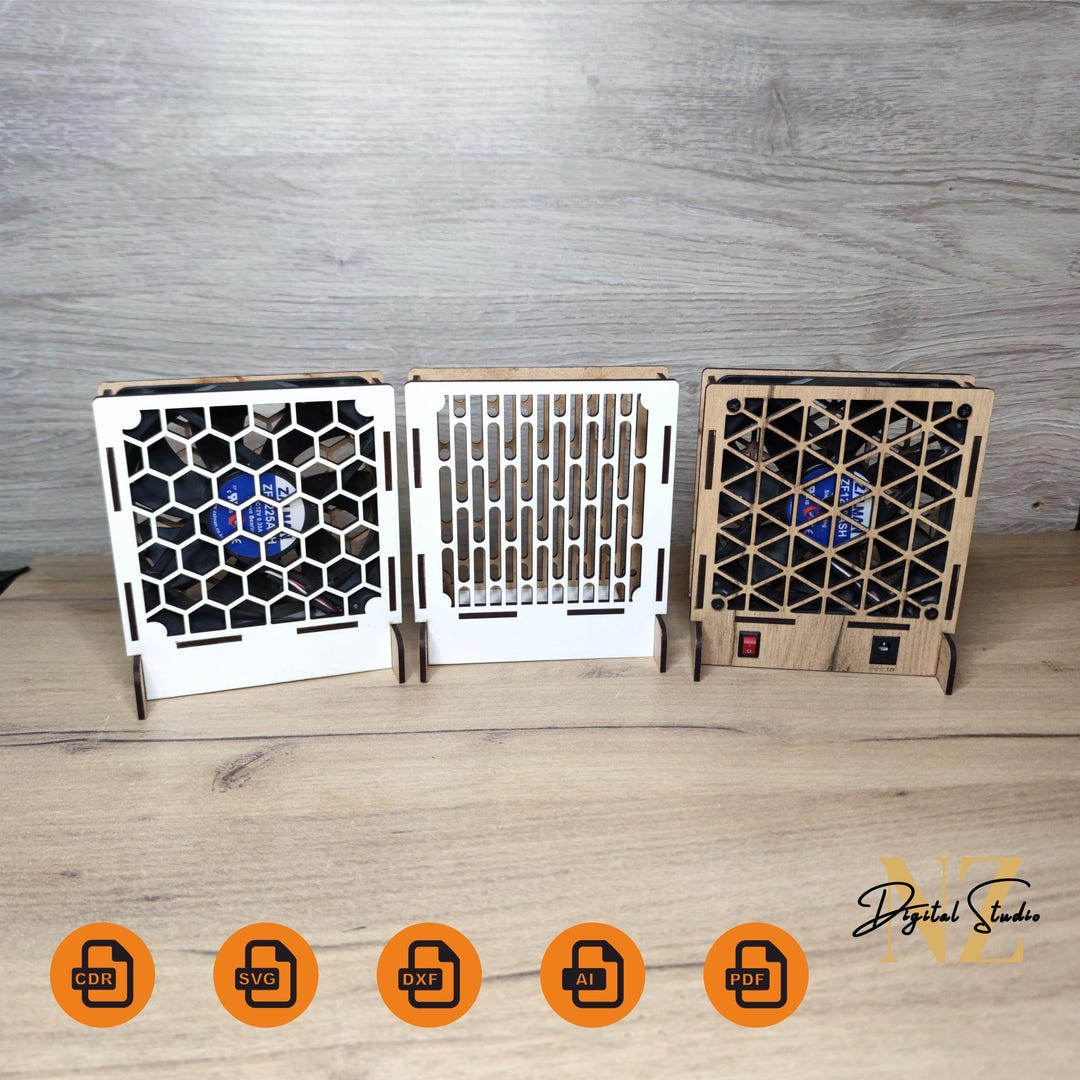 120mm Fan Enclosure Laser Cut File: Vent Cover Template (SVG DXF) - Etsy