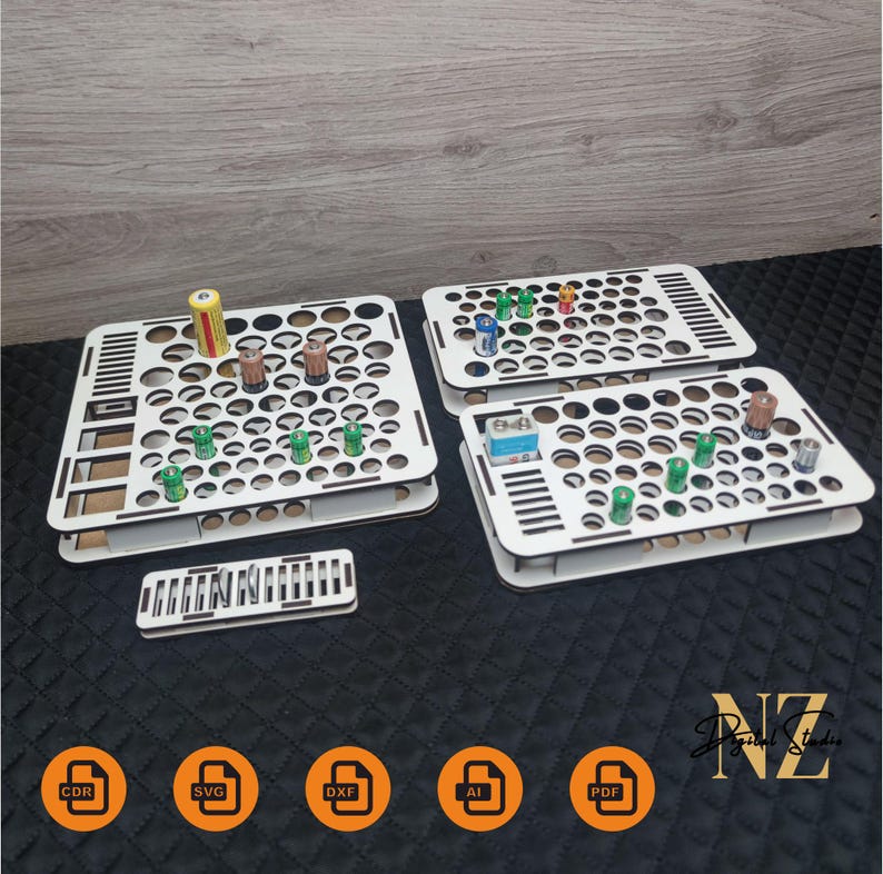 Digital File Set Battery Holder Laser Cut File Cdr Dxf Svg Eps Ai - Etsy