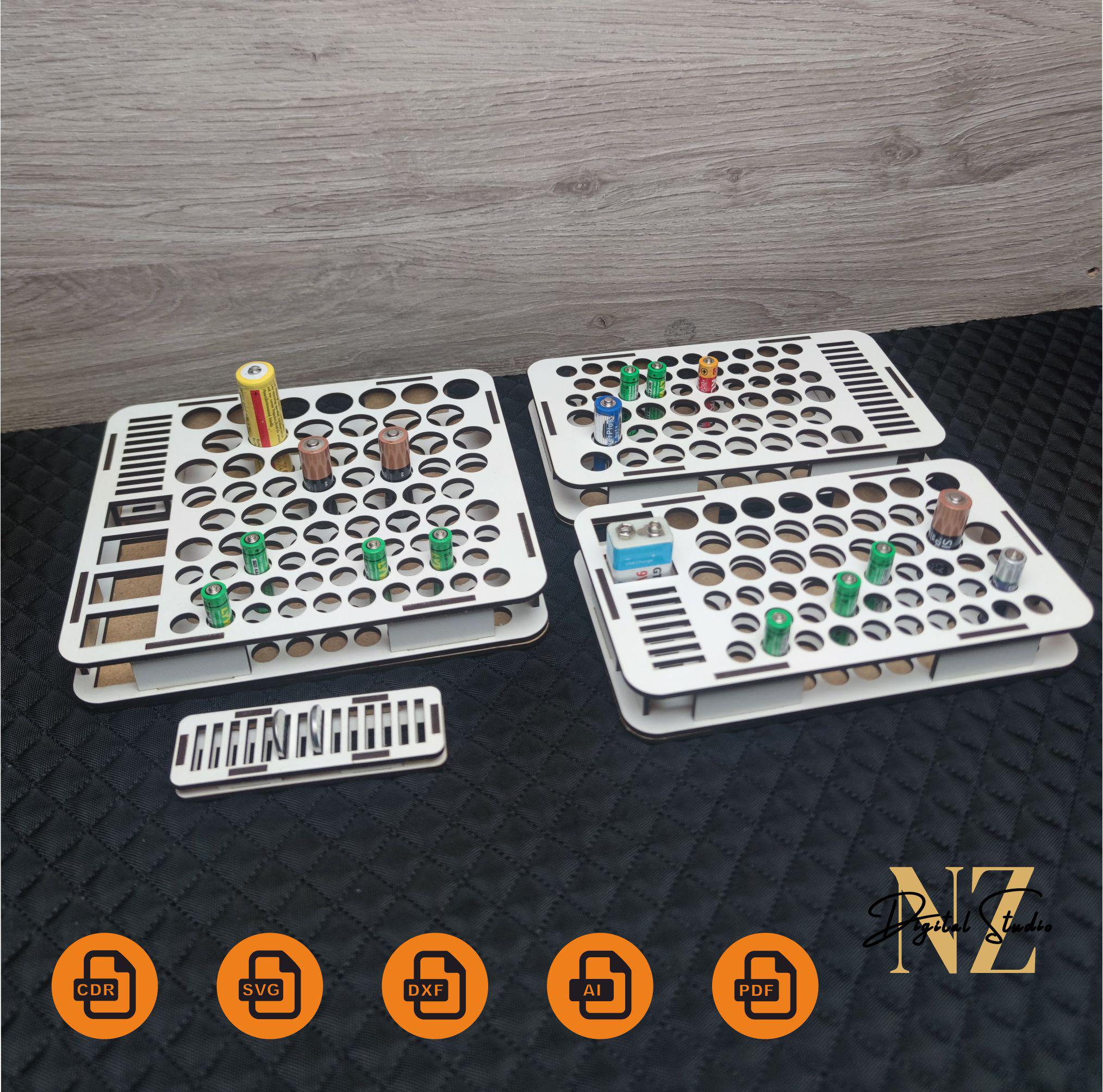 Digital File Set Battery Holder Laser Cut File Cdr Dxf Svg Eps Ai - Etsy