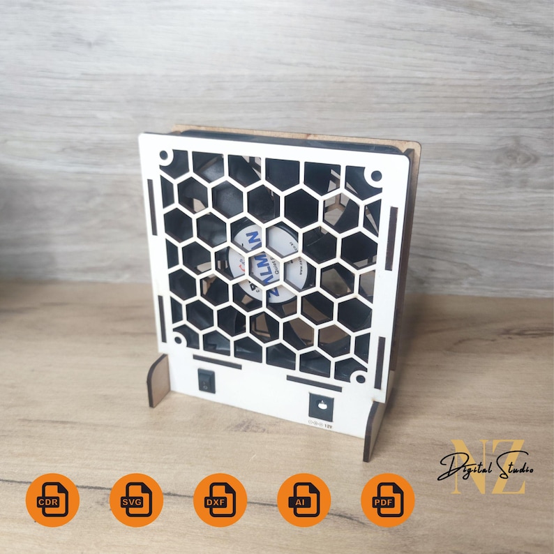 120mm Fan Enclosure Laser Cut File: Vent Cover Template (SVG DXF) - Etsy