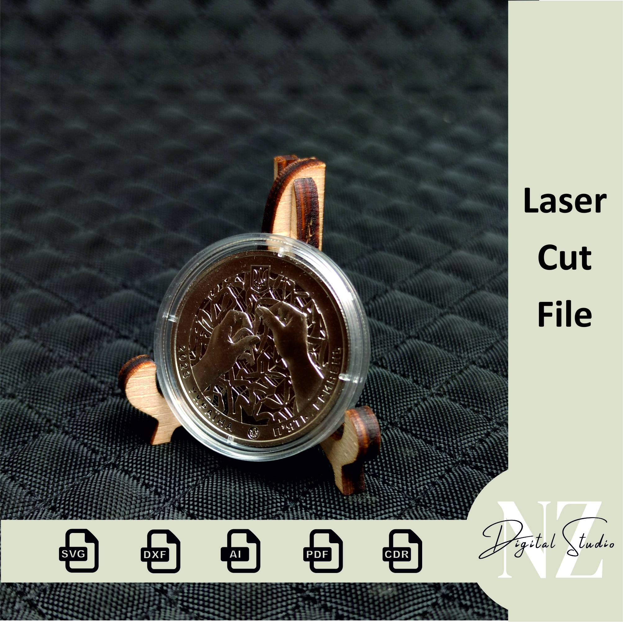 Set Stands for Coin, Easel Display Digital File Svg Laser Cut File - Etsy