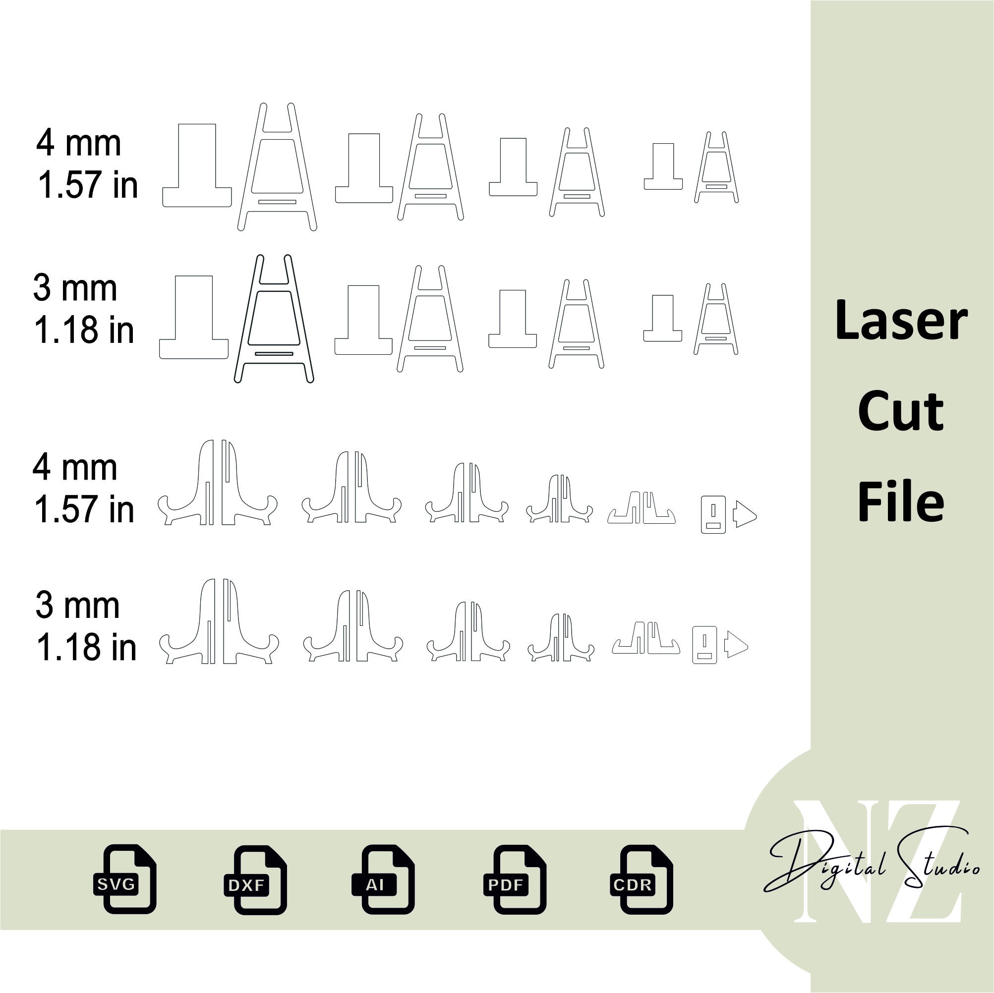 Set Stands for Coin, Easel Display Digital File Svg Laser Cut File - Etsy