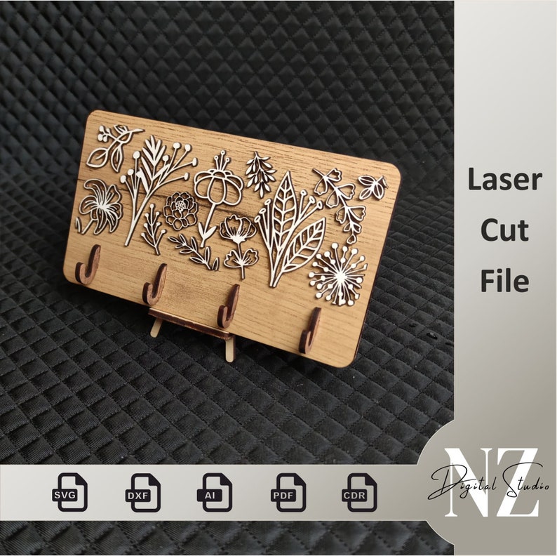 Laser Cut Wall Key Hanger Digital Files Dxf Pdf Svg Ai Cdr - Etsy