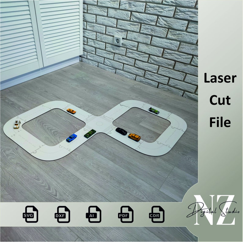 Vector File Auto Track Wooden Road Track Wood Game Wooden Toys Laser ...