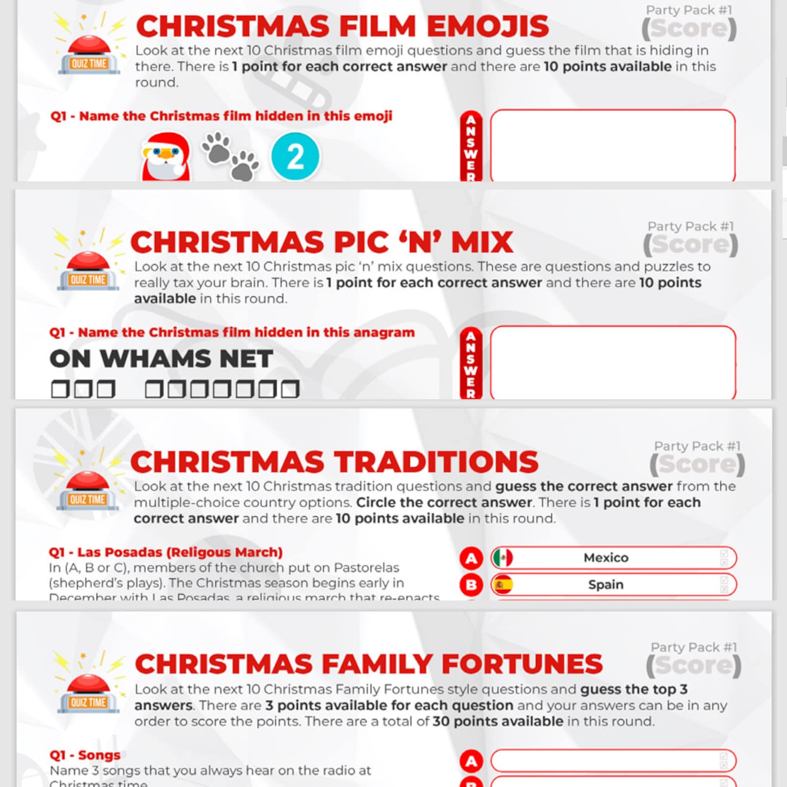 Christmas Variety Quiz 2023 1 - Etsy