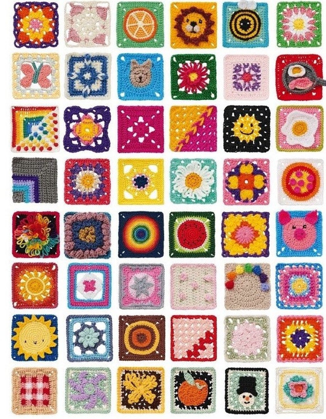 Crochet Pdf Granny Square, Animal Granny Squares Crochet Patterns ...