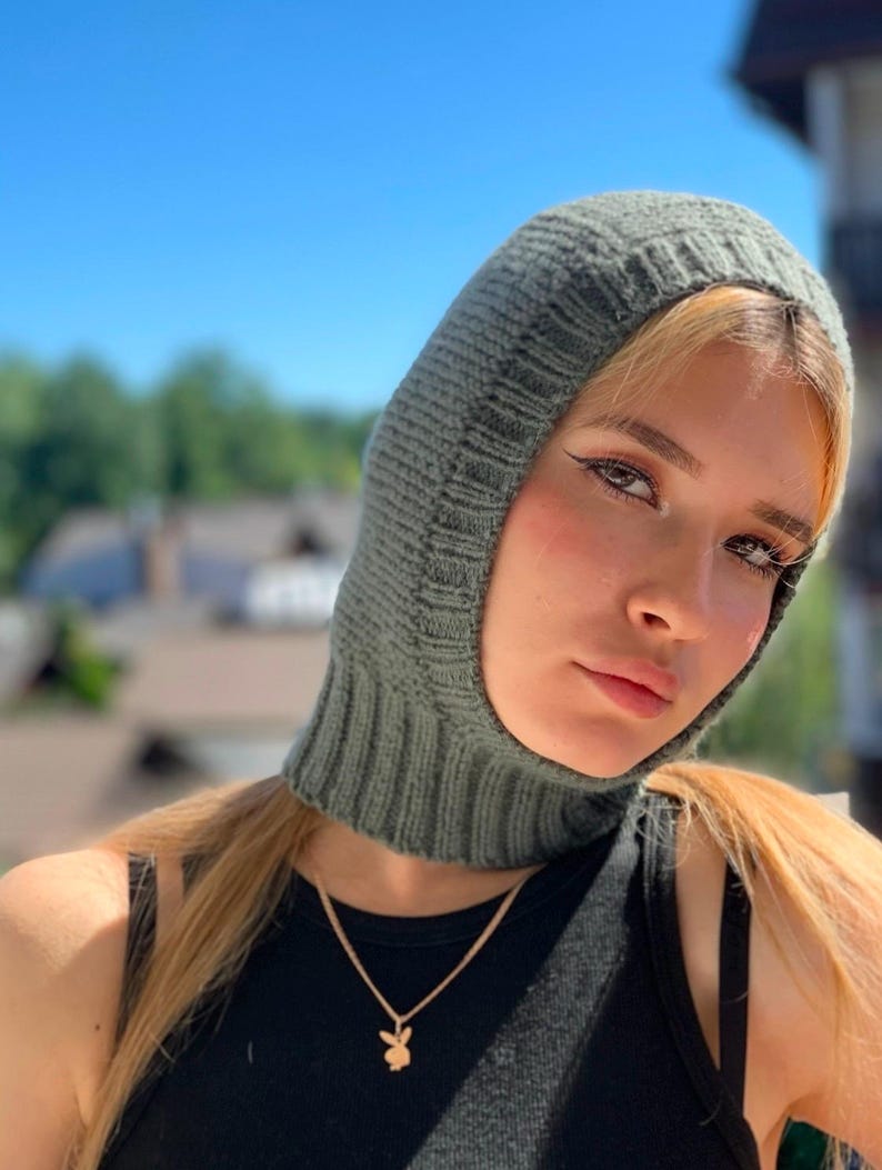 Balaclava Knitting Pattern: Women's Knit Ski Hood DIY (PDF) - Etsy