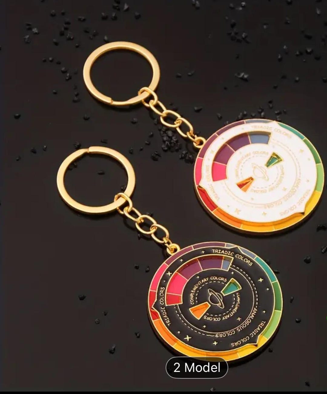 Colourwheel Enamel Key Ring - Etsy UK