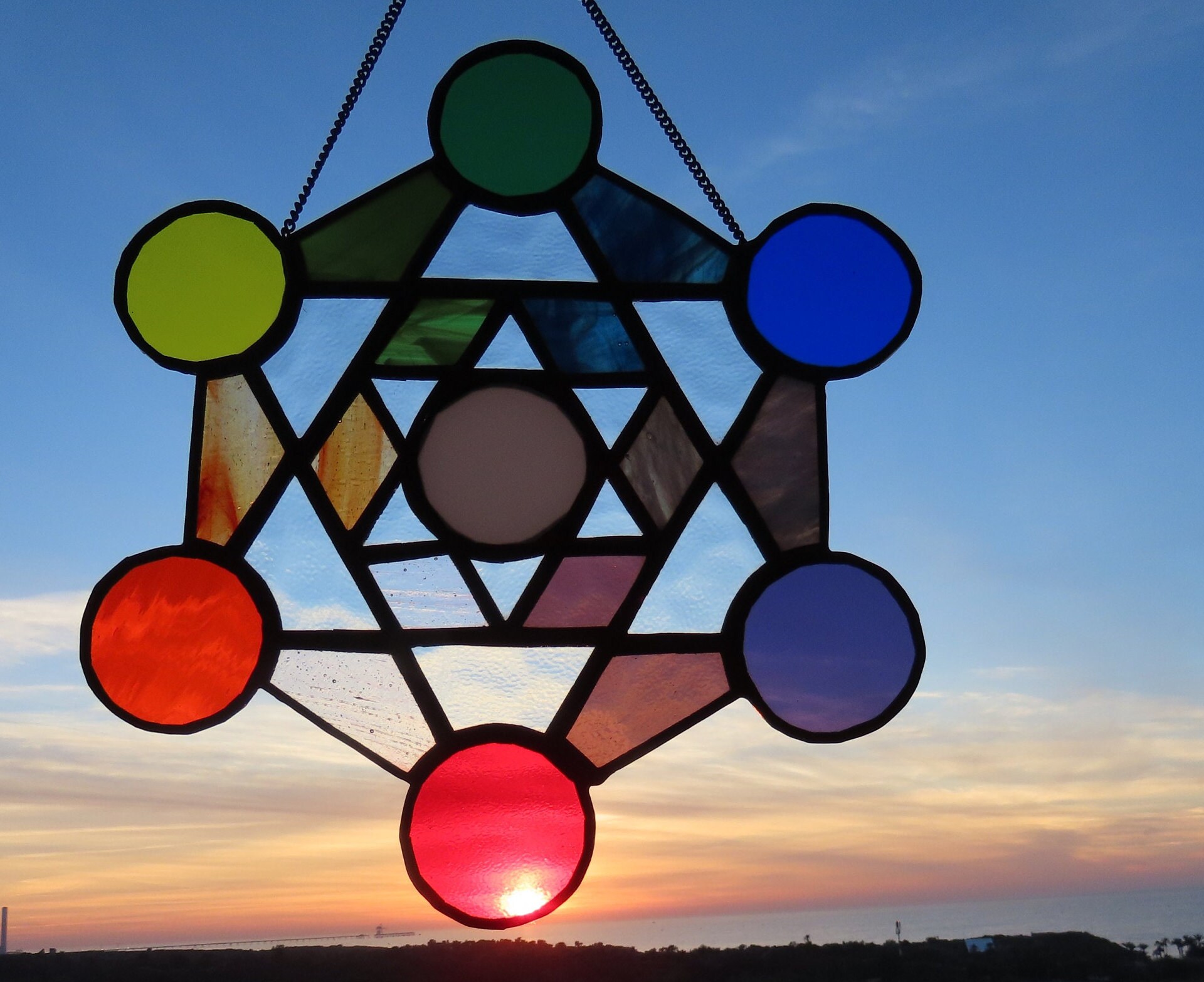 Stained Glass Mandala, Suncatcher, Star of David, Chacra Mandala ...