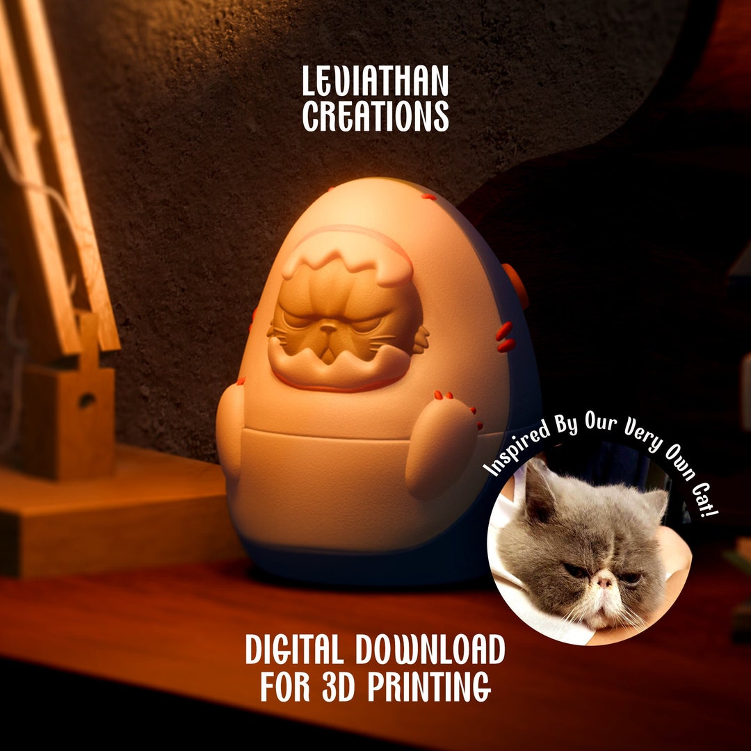 Shark Cat Container STL File Russian Dolls Grumpy Cat Decor Cute ...