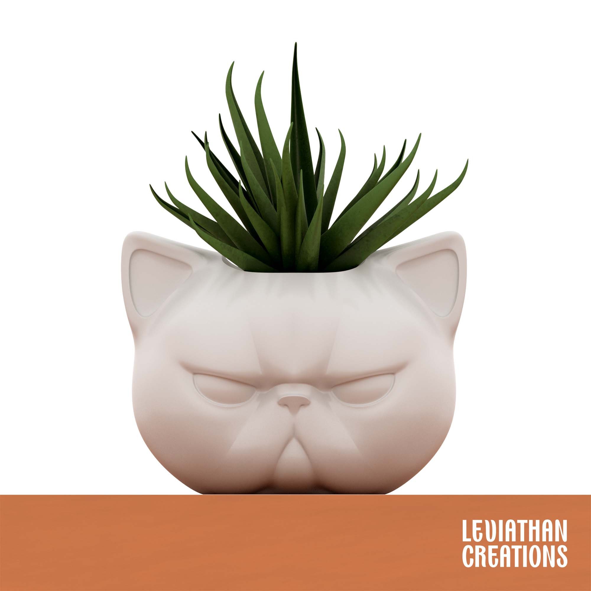 Grumpy Cat Plant Pot STL File: 3D Print Vase Decor (digital Download ...