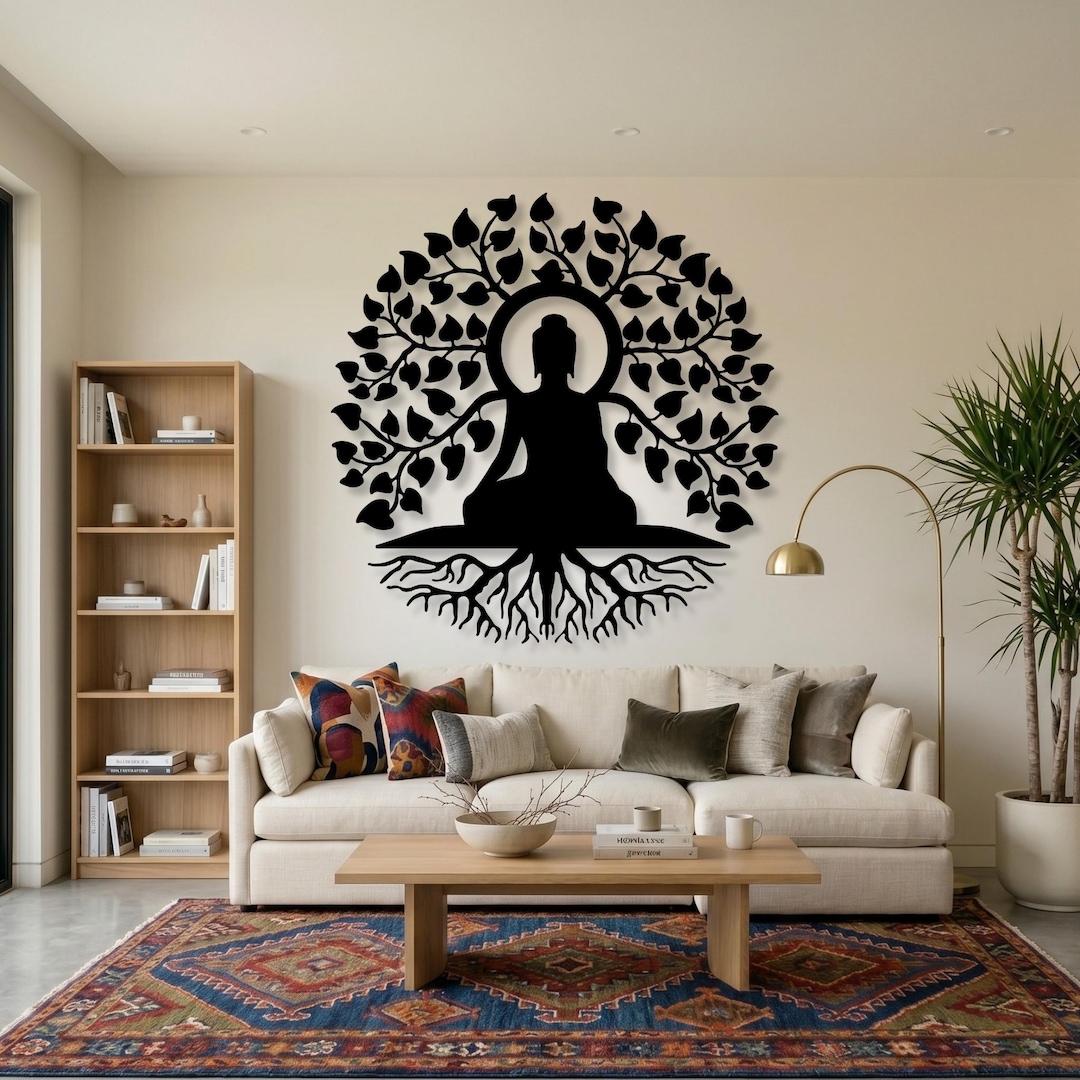 Buddha Tree of Life Metal Wall Art, Zen Meditation Wall Decor - Etsy UK