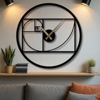 Golden Ratio Metal Wall Clock, Unique Modern Cloc, Fibonacci Spiral ...