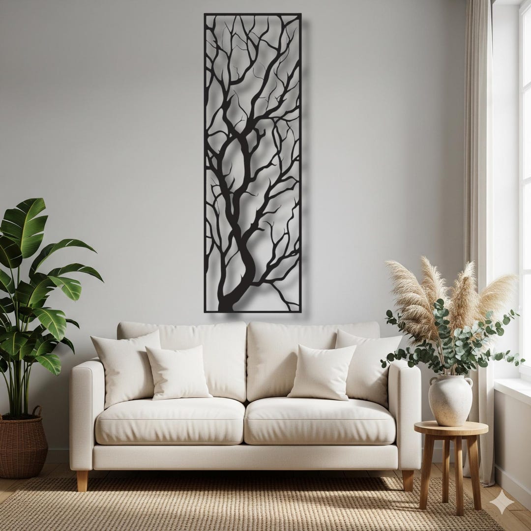 Metal Tree Branch Wall Art: Modern Minimalist Sculpture - Etsy