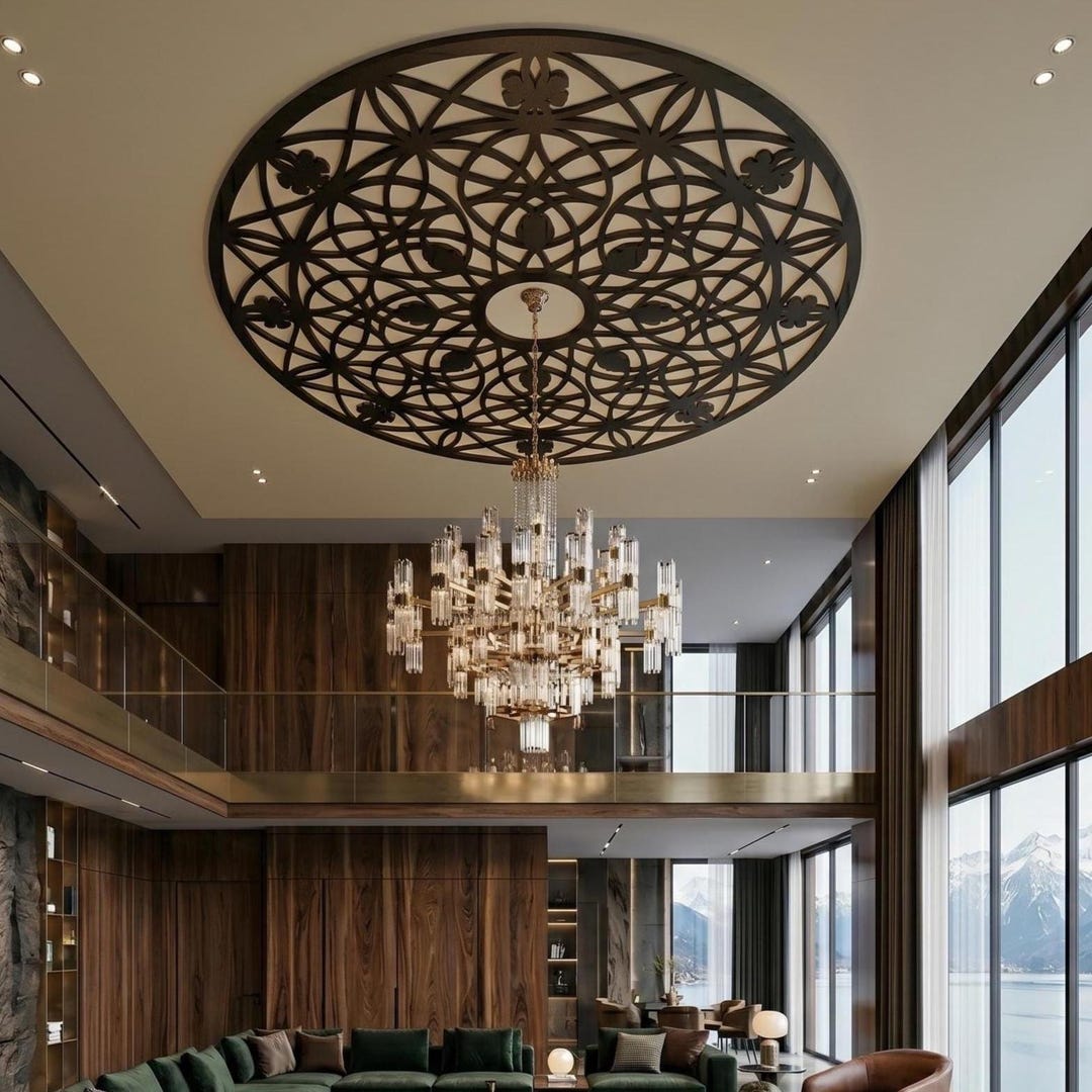 Modern Ceiling Medallion, Metal Ceiling Art - Etsy