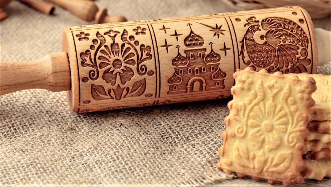 Embossed Cookie Cutter Ukrainian Nesting Dolls Embossing Rolling Pin ...