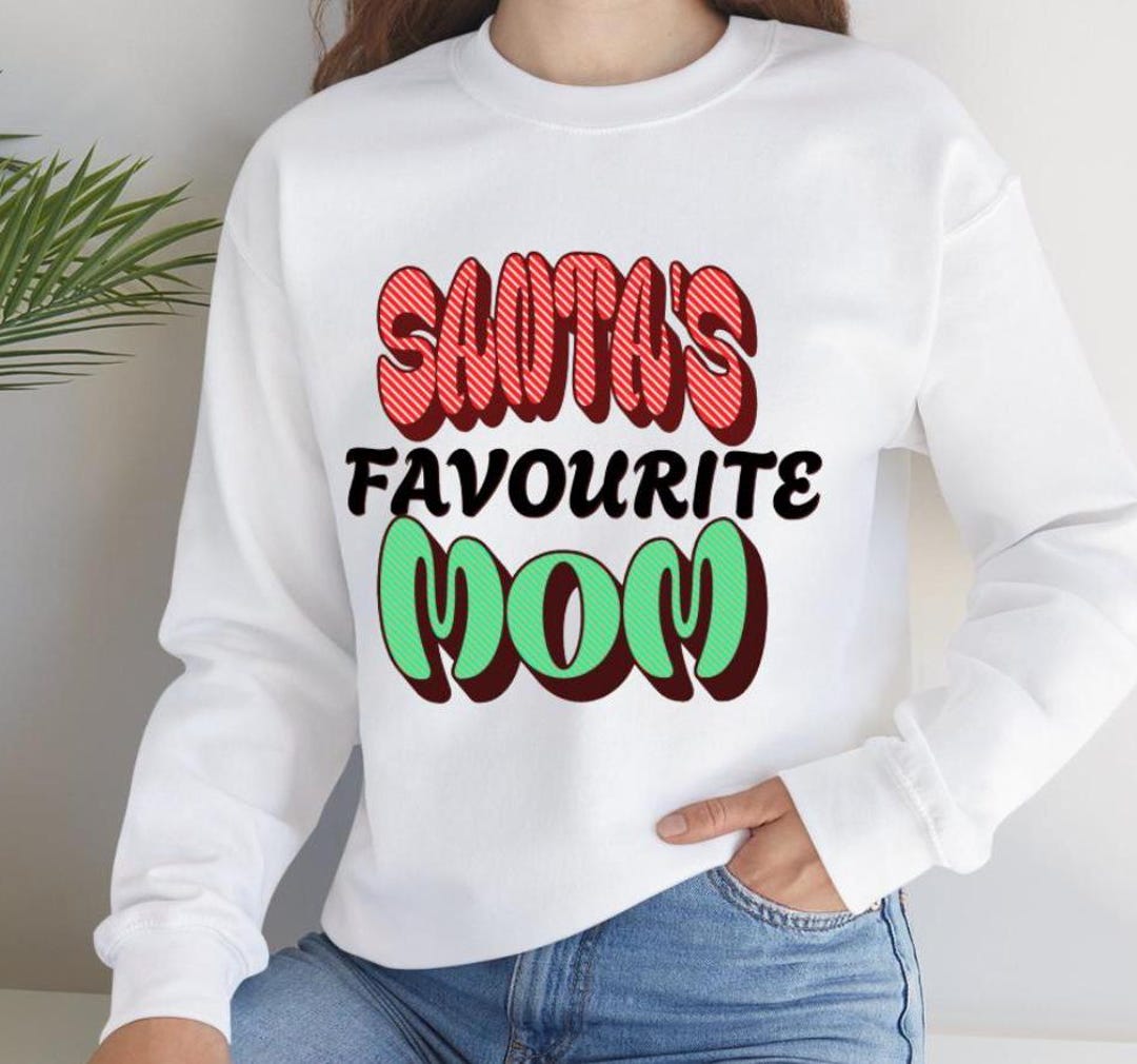 Santa's Favorite Mom PNG, Christmas Mom Sublimation Design, Red, Black ...