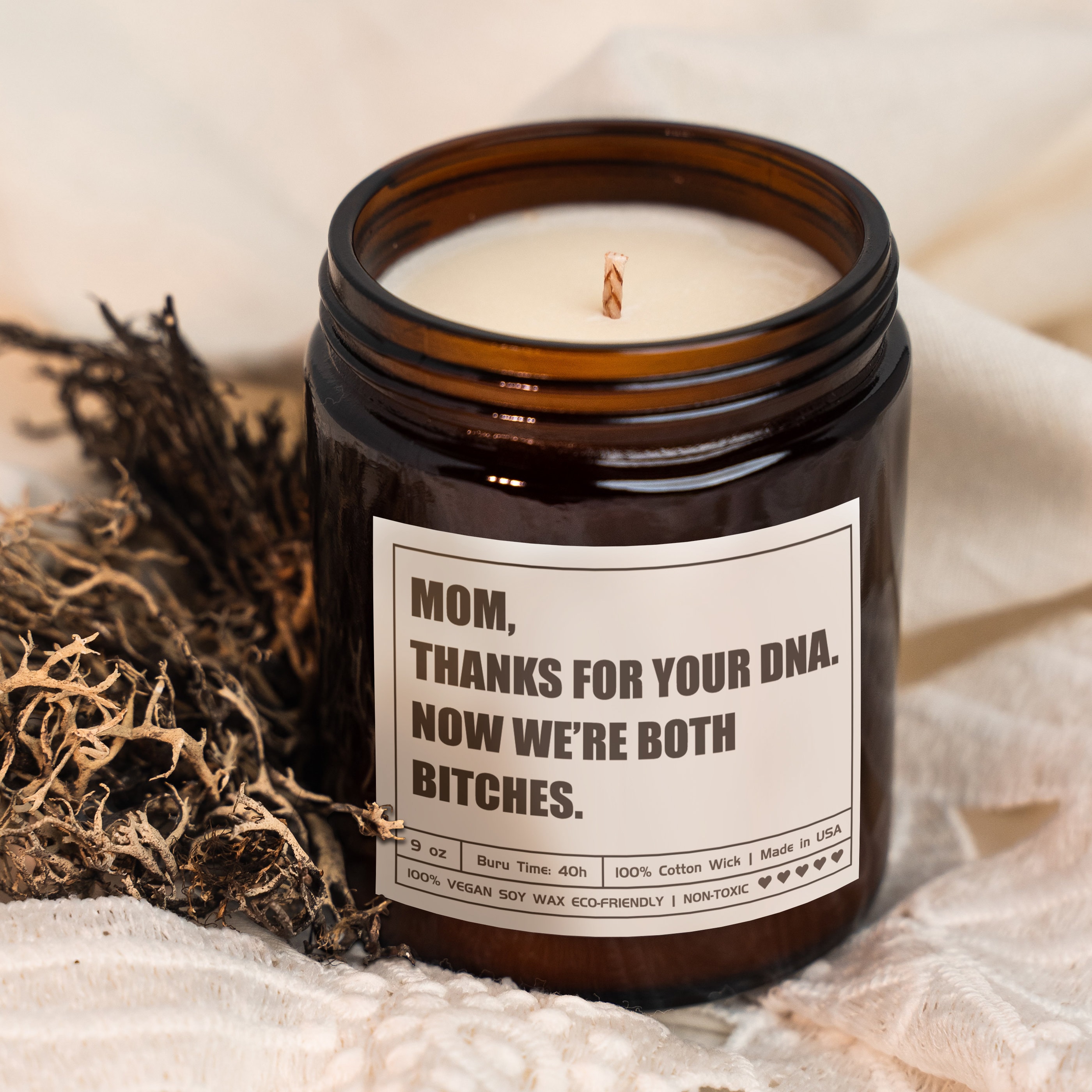 Mom Thanks for Your DNA Funny Mothers Day Gift, Mom's Birthday Candle ...