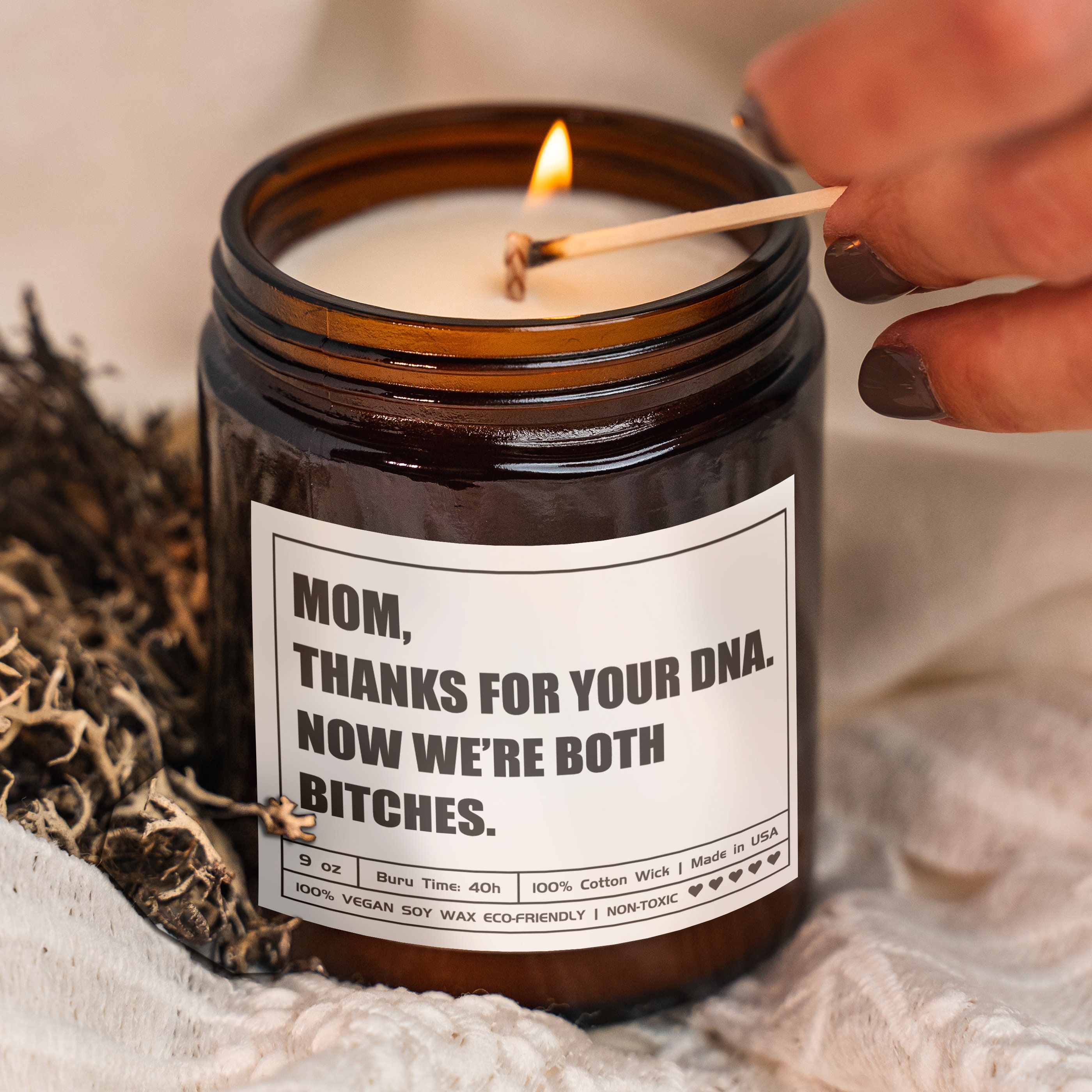 Mom Thanks for Your DNA Funny Mothers Day Gift, Mom's Birthday Candle ...