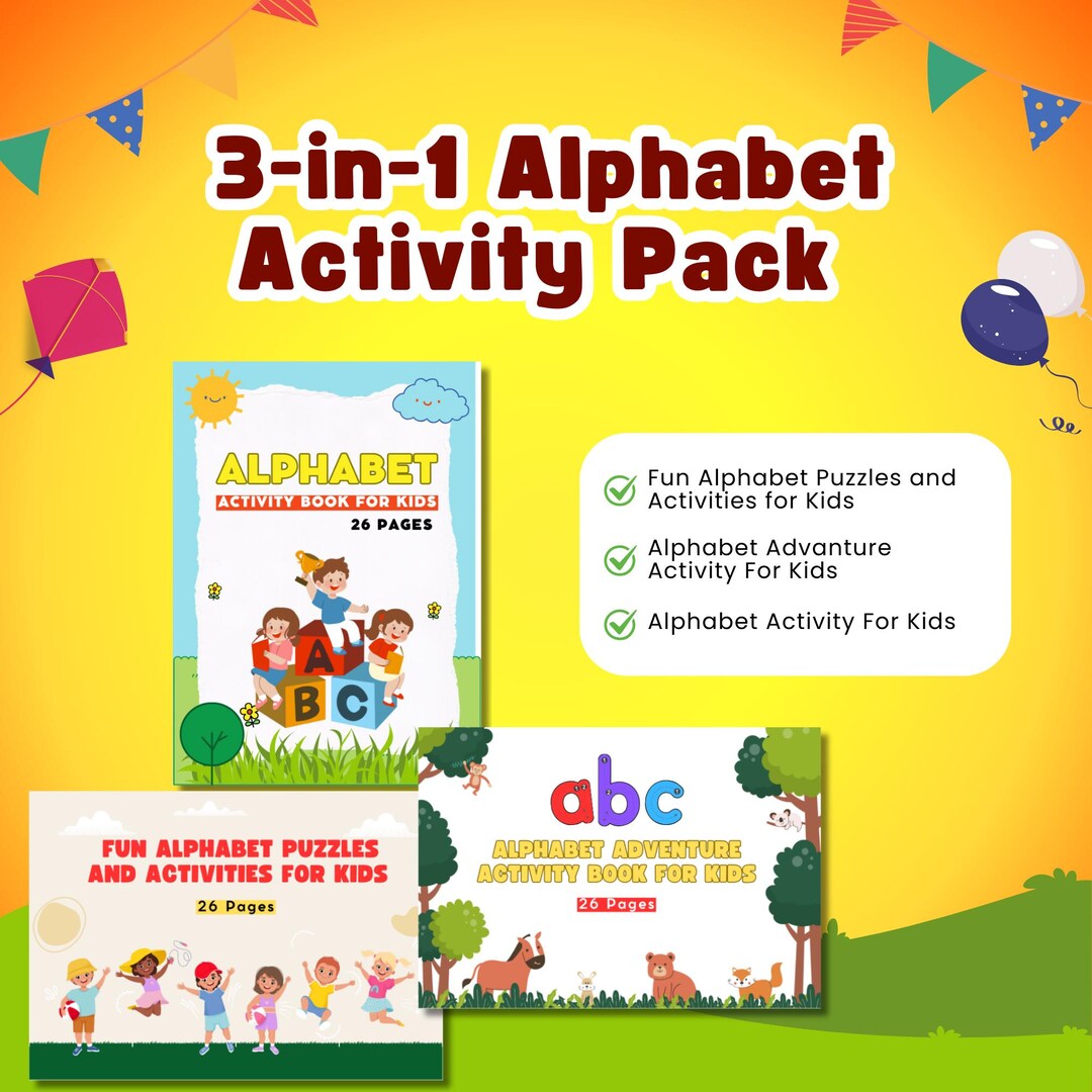 3-in-1 Alphabet Activity Pack – Printable Alphabet Learning Bundle for ...