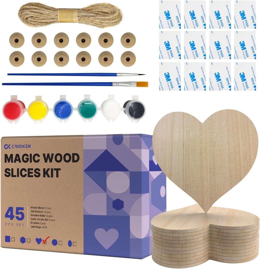 Heart Wood Painting Kit, Laser Wood Burning Kit, Wood Craft Kit, Wood ...