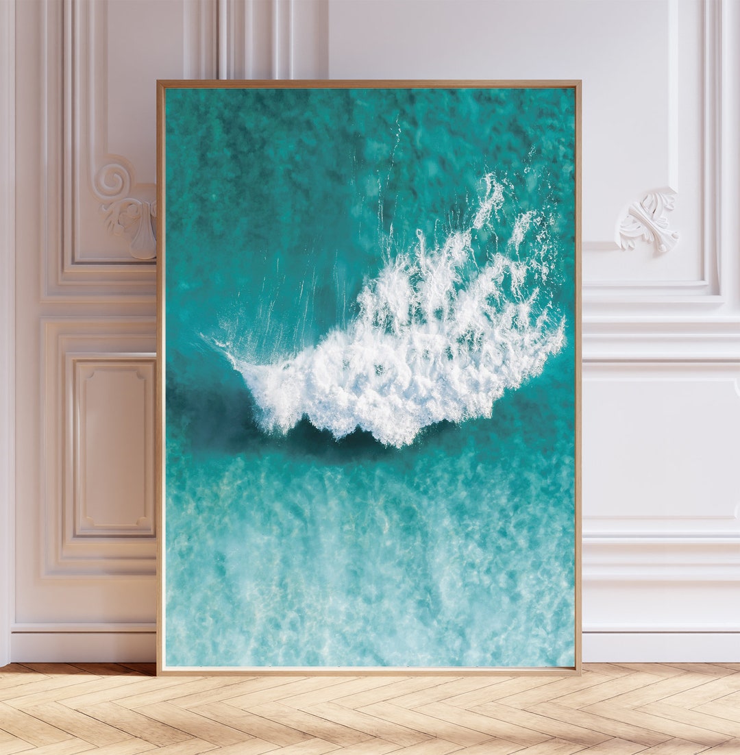 Ocean Wave Print, Aerial View Poster, Beach View, Coastal Print, Ocean ...