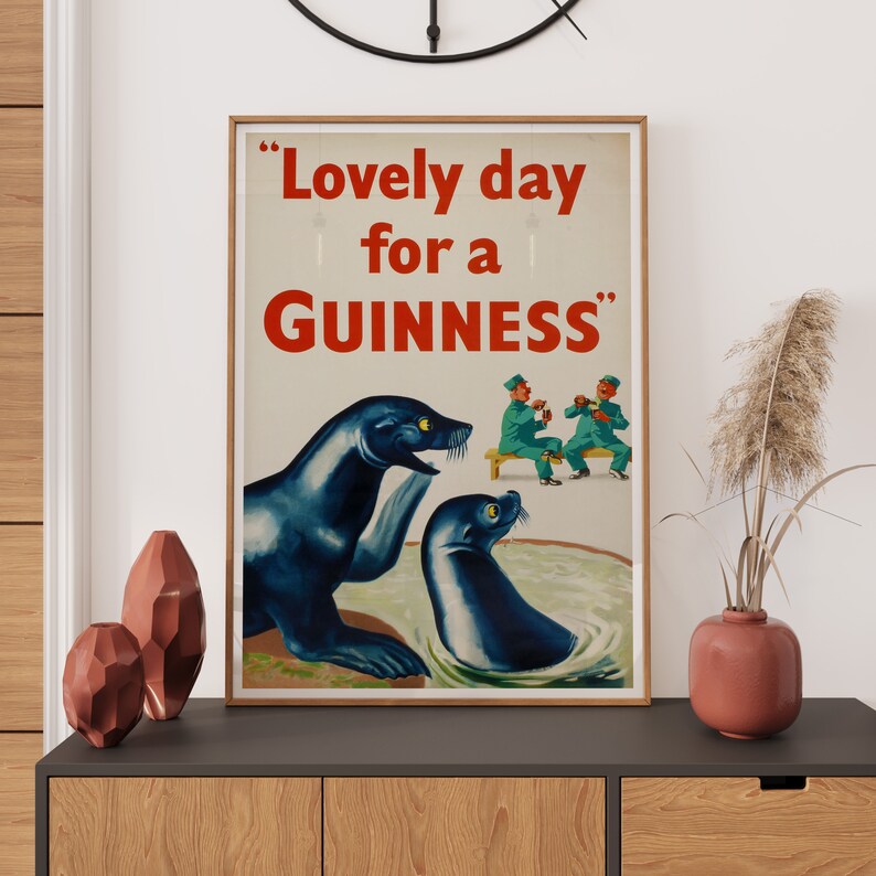 Guinness Poster: Retro Advert Poster, Guinness Time Print, Vintage ...