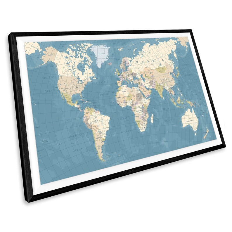 Detailed World Map ART PRINT POSTER unframed Picture Wall Decor Gifts ...