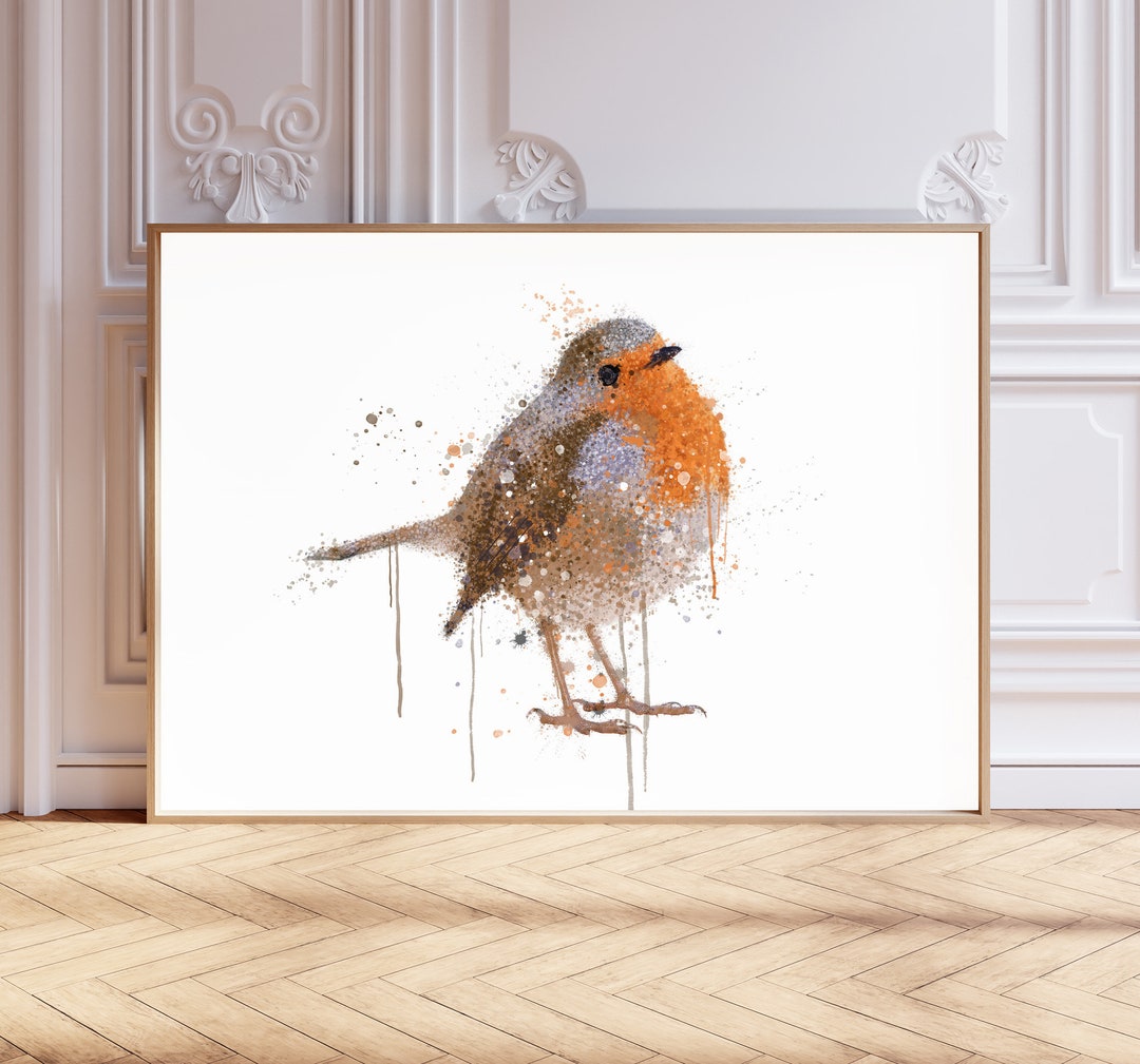 Robin Wall Art: Bird Poster, Robin Print, Watercolour Wall Art, Birds ...