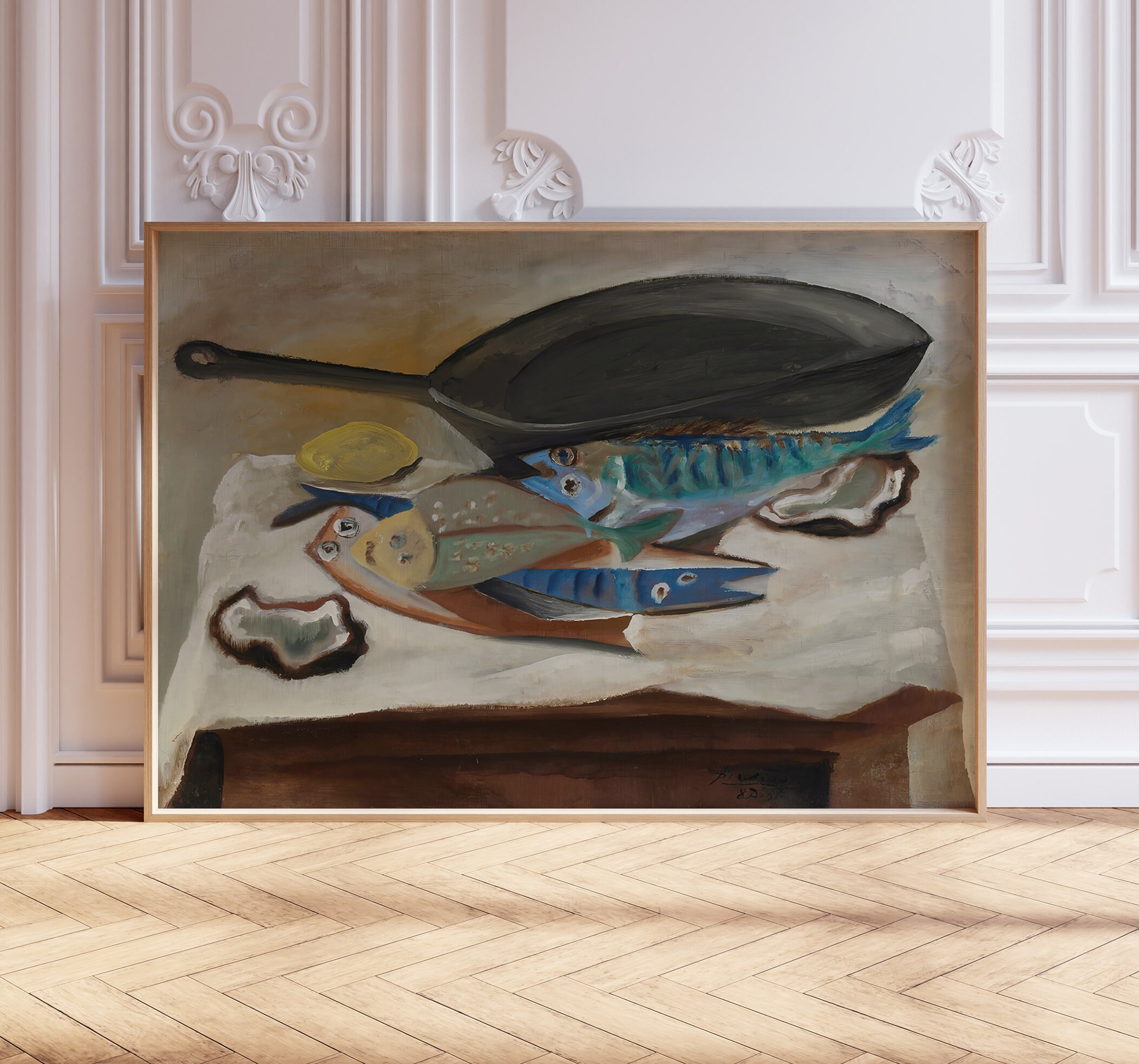 Pablo Picasso Wall Art, Fish and Pan, Pablo Picasso Print, Vintage ...
