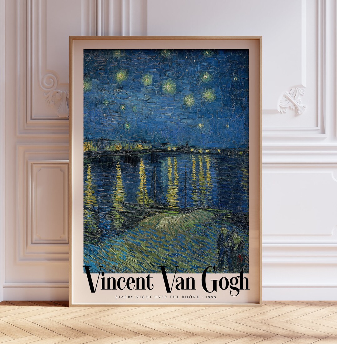Van Gogh Poster, Starry Night Over the Rhone, Van Gogh Print, Vintage ...