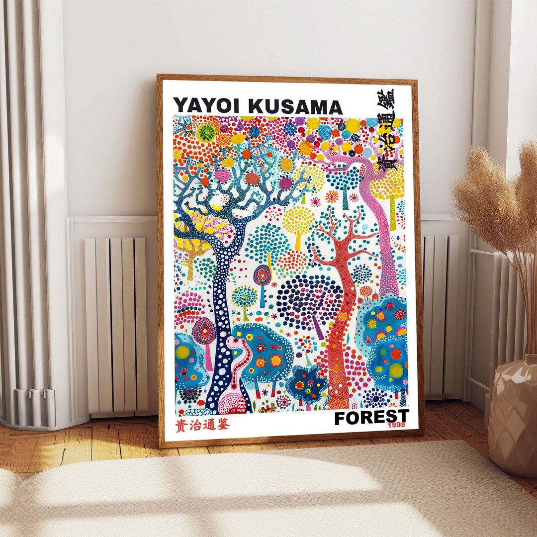 Yayoi Kusama Print, Japanese Art, Yayoi Kusama Wall Art, Whimsical ...