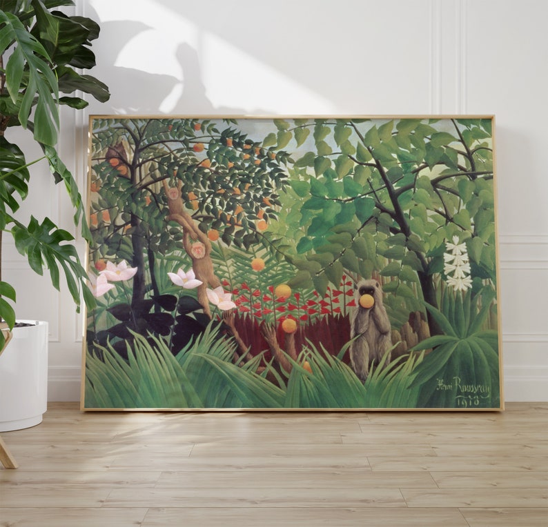 Henri Rousseau Poster, Exotic Landscape, Henri Rousseau Print, Floral ...