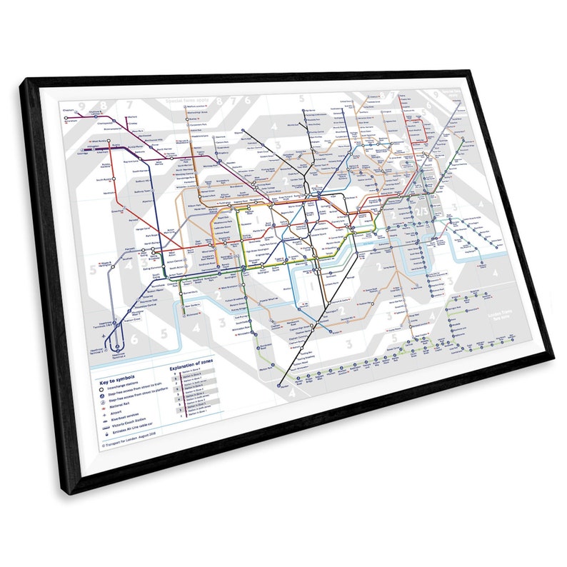 London Underground Tube Map PRINT FOR FRAME Picture Poster in Colour ...