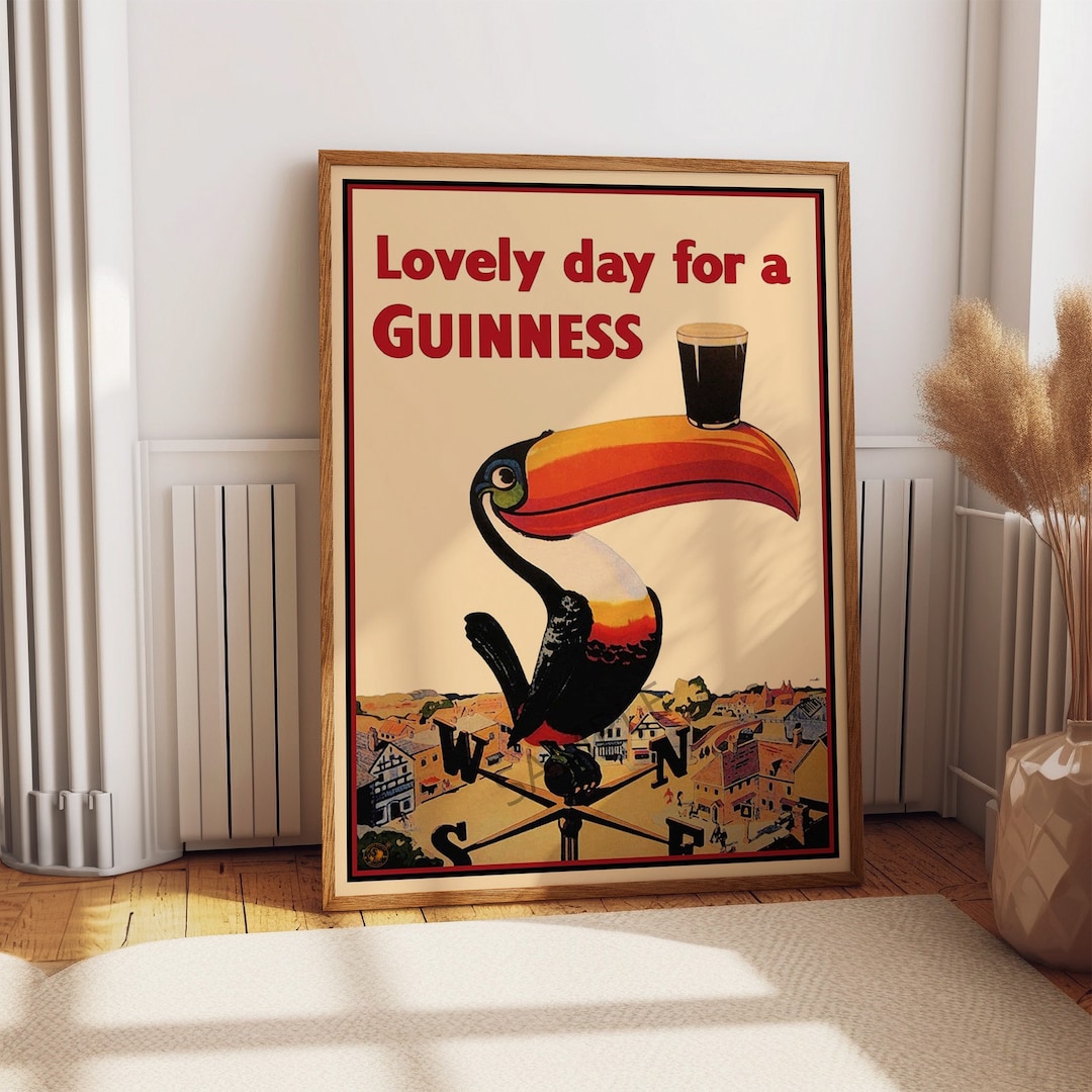 Guinness Wall Art, Lovely Day for A Guinness, Guinness Print, Vintage ...
