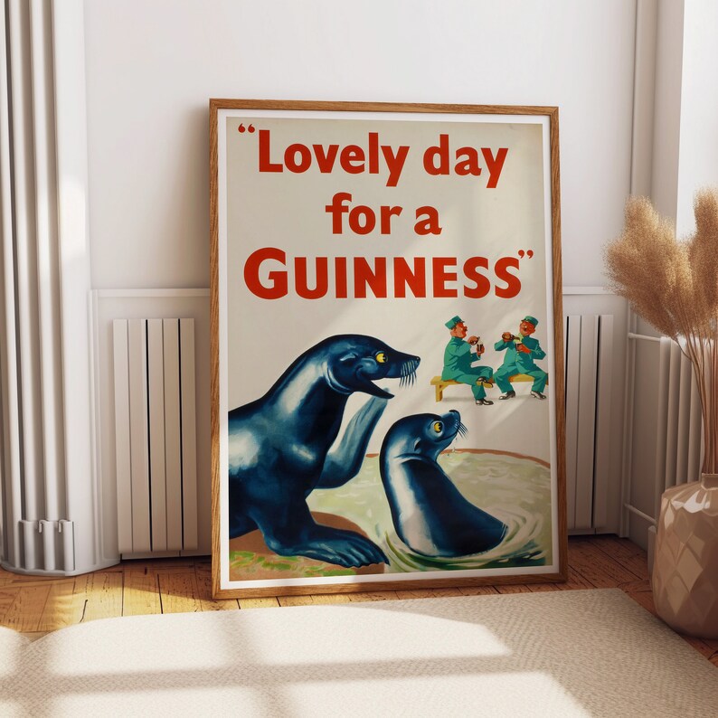 Guinness Poster: Retro Advert Poster, Guinness Time Print, Vintage ...