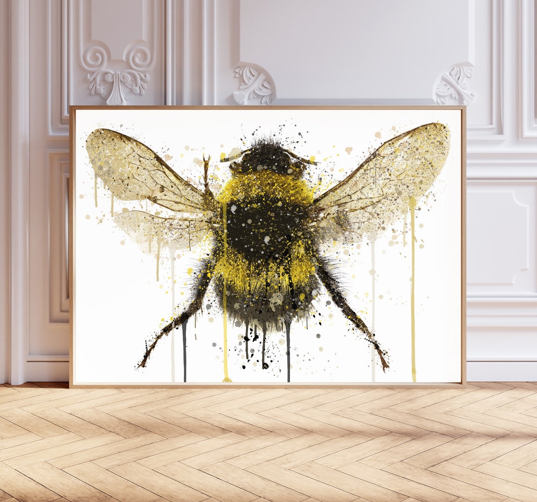 Bumble Bee Print: Bumble Bee, Bee Poster, Watercolour Wall Art, Bee ...